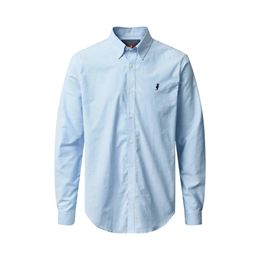 Langarmhemd MCS "MCS Shirt Greg", Herren, Gr. L, Normalgrößen, blau, Obermaterial: 97% Baumwolle, 3% Elasthan, Hemden