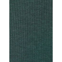 T-Shirt s.Oliver, Damen, Gr. 32/34, grün, meliert, Rippware, Obermaterial: 92% Viskose (LENZING™), 8% Elasthan, meliert, lässig geschnitten, Rundhals, Shirts, Aus weicher Rippqualität