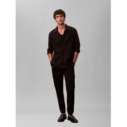Cargohose Calvin Klein Jeans, Herren, Gr. L, N-Gr, schwarz, Twill, Obermaterial: 97% Baumwolle, 3% Elasthan, unifarben, skinny fit lang, Hosen, elastischer Bund, Skinny fit, Cargotaschen
