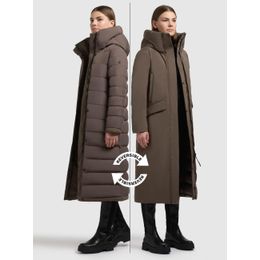 Steppmantel Khujo "DAWI", Damen, Gr. L, dull grün, 100% Polyester, unifarben, eingesetzt gerader Abschluss, Mäntel