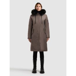 Kurzmantel Khujo "JILLA", Damen, Gr. XL, potter braun, 100% Polyamid, unifarben, eingesetzt Rippbündchen mit Windstopper, Mäntel