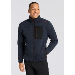 Strickfleecejacke CMP, Herren, Gr. 52, titanio, nero, Obermaterial: 100% Polyester, Jacken