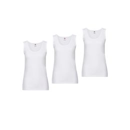 Tanktop Fruit of the Loom, Damen, Gr. M, weiß, Jersey, Obermaterial: 100% Baumwolle, unifarben, körpernah normal, Rundhals, Tops, aus reiner Baumwolle, Rundhals
