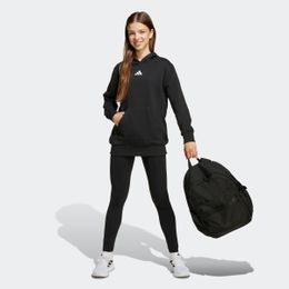 Trainingsanzug adidas Sportswear "JG SWTP FL TS", Kinder, Gr. 128, schwarz, weiß, Obermaterial: 70% Baumwolle, 30% Polyester. Obermaterial Hose: 93% Baumwolle, 7% Elasthan, Sportanzüge
