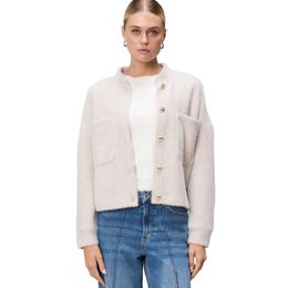 Jackenblazer Zero "Damen Sweatblazer strukturiert mit Knopfleiste", Damen, Gr. 44, creamcamel, Sweatware, Obermaterial: 70% Polyester, 30% Polyamid. Ärmelfutter: ohne Futter., Strukturmuster, figurumspielend normal, weit Bündchen, Blazer, Knopfleiste