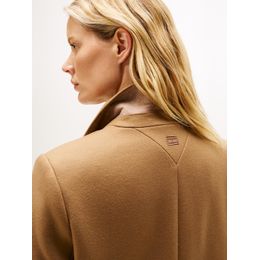 Langmantel Tommy Hilfiger "CLASSIC SB WOOL REG COAT", Damen, Gr. 34, braun (light sepia braun), Web, Obermaterial: 72% Wolle, 25% Polyamid, 3% Kaschmir, unifarben, knielang, V-Ausschnitt, Mäntel, mit Wolle und Kaschmiranteil