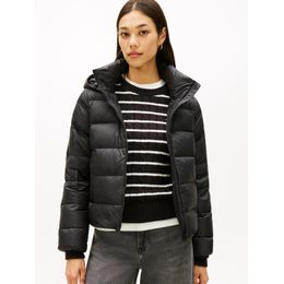 Steppjacke Tommy Hilfiger "LW DOWN CASUAL JACKET", Damen, Gr. L (40), schwarz, Steppware, Obermaterial: 100% Nylon, unifarben, regular fit, Jacken, mit Logoprägung