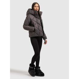 Steppjacke Khujo "LILIAN", Damen, Gr. L, graphite grau, 100% Nylon, unifarben, eingesetzt elastischer Bund mit Windstopper, Jacken