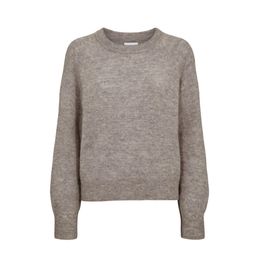 Nümph Strickpullover NÜMPH "Nümph Sweater NURIETTE", Damen, Gr. M/L, taupe gray, Obermaterial: 32% Alpaka, 32% Wolle, 30% Polyamid, 6% Elasthan, Pullover