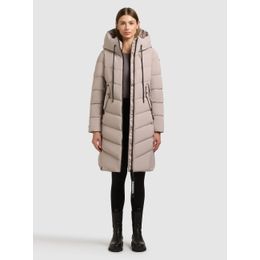 Steppmantel Khujo "MIKIA3", Damen, Gr. L, dusty beige, 100% Polyester, unifarben, eingesetzt elastischer Bund mit Windstopper, Mäntel