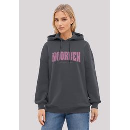 Kapuzenpullover F4NT4STIC "Oversized Shirt Knut & Jan Noorden Collegiate", Damen, Gr. L, off schwarz, Obermaterial: 80% Baumwolle, 20% Polyester, oversize, Pullover, Premium Qualität, Knut & Jan Hamburg