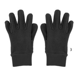 Fleecehandschuhe MaxiMo, Jungen, Gr. 7, schwarz, Fleece, Kunstfaser, unifarben, Handschuhe, Fingerhandschuhe, Boucle-Optik, Strickbündchen