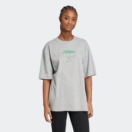 T-Shirt adidas Sportswear "W INTL SS T", Damen, Gr. L, grau (medium grau heather), Obermaterial: 100% Baumwolle, Shirts