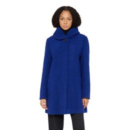 Wolljacke Gil Bret, Damen, Gr. 40, blau (bright blau melange), Web, Obermaterial: 32% Baumwolle, 27% Polyester, 18% Wolle, 18% Polyacryl, 5% sonstige Fasern, unifarben, tailliert ca. Mitte Oberschenkel, Rundhals, Jacken, mit extra hohem Kragen