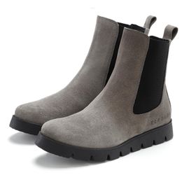 Stiefelette ELBSAND "Chelseaboots", Damen, Gr. 36, grau, Obermaterial: 100% Rindsleder. Futter: 100% Textilmaterial. Decksohle: 100% Textilmaterial. Laufsohle: 100% Synthetik, unifarben, Basic, Schuhe, Schlupfstiefel, Bikerboots, Stiefel, Boots aus Leder