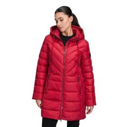 Steppjacke Betty Barclay "Damen Steppjacke mit Kapuze", Damen, Gr. 36, rot (spicy rot), Obermaterial: 100% Polyamid. Besatz: 100% Polyamid. Futter: 100% Polyester. Füllung: 100% Polyester., figurumspielend, Jacken