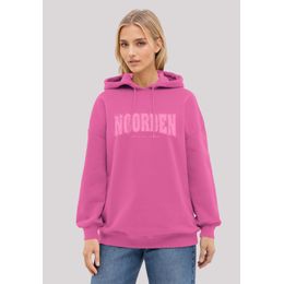 Kapuzenpullover F4NT4STIC "Oversized Shirt Knut & Jan Noorden Collegiate", Damen, Gr. L, hyper pink, Obermaterial: 80% Baumwolle, 20% Polyester, oversize, Pullover, Premium Qualität, Knut & Jan Hamburg