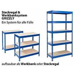 Mammut Steckregal Grizzly Blau 5 Fächer 2.200 x 900 x 450 mm