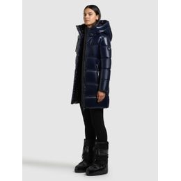 Steppjacke Khujo "JANOU", Damen, Gr. L, midnight blau, 100% Nylon, unifarben, eingesetzt elastischer Bund mit Windstopper, Jacken