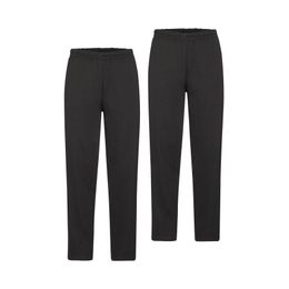 Sweathose Fruit of the Loom, Herren, Gr. L, N-Gr, schwarz, Sweatware, Obermaterial: 80% Baumwolle, 20% Polyester, unifarben, lang, Hosen, Jogger mit offenem Beinabschluss