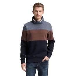Sweatshirt Tom Tailor, Herren, Gr. XXL, sky captain blau, Sweatware, Obermaterial: 65% Baumwolle, 35% Polyester, colorblocking, regular fit normal, ohne Ausschnitt, Rippbündchen, Sweatshirts, mit Logo Stickerei