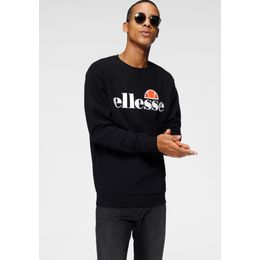 Sweatshirt Ellesse "SL SUCCISO SWEATSHIRT", Herren, Gr. S, schwarz, Obermaterial: 80% Baumwolle, 20% Polyester, Basic schmal hüftlang, Rundhals, Bündchen, Sweatshirts