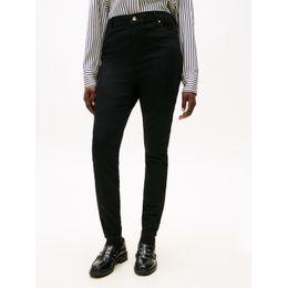 Skinny-fit-Jeans Tommy Hilfiger Curve "CRV DNM BLACK HARLEM U SKINNY HW", Damen, Gr. 46, N-Gr, schwarz, Denim/Jeans, Obermaterial: 90% Baumwolle, 7% Polyester, 3% Elasthan, unifarben, Jeans, in großen Größen