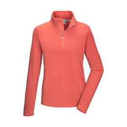 Fleeceshirt Killtec "KSW 101 WMN FLC SHRT", Damen, Gr. 38, coral, Oberstoff: 100% Polyester, Shirts, Fleeceshirt mit Stehkragen, warm, Reißverschluss mit Kinnschutz