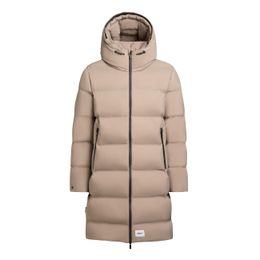 Steppmantel Khujo "CAIUS3", Herren, Gr. L, greige, 100% Nylon, unifarben, eingesetzt elastischer Bund mit Windstopper, Mäntel