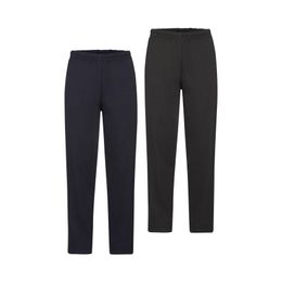 Sweathose Fruit of the Loom, Herren, Gr. L, N-Gr, schwarz, deep navy, Sweatware, Obermaterial: 80% Baumwolle, 20% Polyester, unifarben, lang, Hosen Sweathose, Jogger mit offenem Beinabschluss