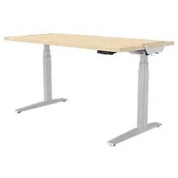 Fellowes Levado Elektrisch Höhenverstellbar Sitz-Stehschreibtisch Rechteckig Ahorn T-Fuß 1.829 (B) x 698 (T) x 1.257 (H) mm MFC (Melaminbeschichtete Spanplatte), PVC (Polyvinylchlorid), Stahl