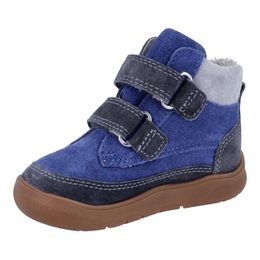 Winterstiefel Richter "Samy WMS: Mittel", Mädchen, Gr. 27, blau (grau, blau), Veloursleder, Schuhe, Winterschuh mit WMS und Warmfutter, Größenschablone zum Download