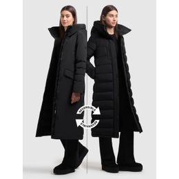 Steppmantel Khujo "DAWI", Damen, Gr. XS, schwarz, 100% Polyester, unifarben, eingesetzt gerader Abschluss, Mäntel