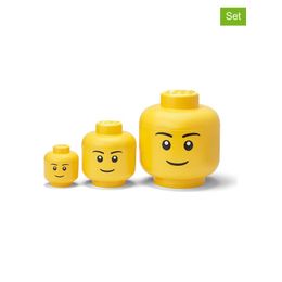 Lego 3er-Set: Aufbewahrungsboxen "Head Collection Boy" in Gelb - 30% | Kisten-koerbe