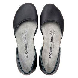 Comfortfusse Leder-Ballerinas in Schwarz - 60% | Gr&ouml;&szlig;e 38 | Damen-ballerinas