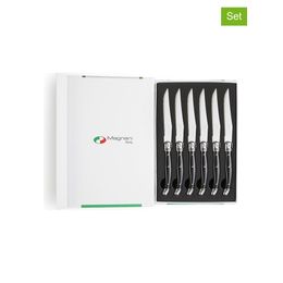 LIFA LIVING 6er-Set: Steakmesser in Silber/ Schwarz - 35% | Kuechenhelfer