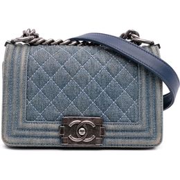 Chanel Hobo Bags - Small Quilted Denim Boy Flap - Gr. unisize - in Blau - f&uuml;r Damen