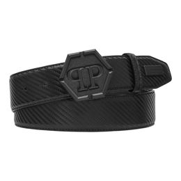 Philipp Plein G&uuml;rtel - G&uuml;rtel Hexagon - Gr. 85 - in Schwarz - f&uuml;r Damen