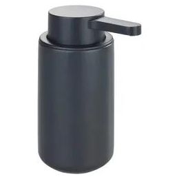 Seifenspender Wenko "Woya", schwarz (schwarz, schwarz), Keramik, Kunststoff, Metall, Dosierspender, Schwarz, Keramik, 250 ml