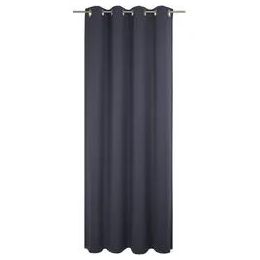 Vorhang ADAM "Uni Collection", blau (dunkelblau), B:142cm H:215cm, Baumwolle (Bio-Baumwolle), Gardinen, Blickdichter aus 100% Bio-Baumwolle