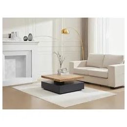 Couchtisch drehbar - 1 Schublade - MDF - Anthrazit & Holzfarben - KYRIA