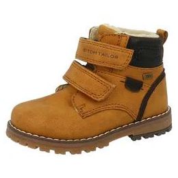 Winterboots Tom Tailor, Kinder, Gr. 24, braun (camelfarben), Lederimitat, Textil, Schuhe, mit gepolstertem Schaftrand, Topseller
