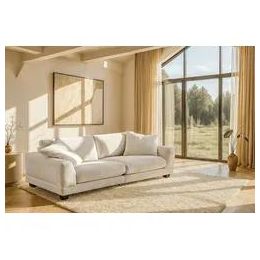 3,5-Sitzer Home Affaire "Parennes", beige (cream), B:256cm H:78cm T:105cm, 92% Polyester, 8% Nylon, Sofas, mit attraktivem Cord-Stoff, mit Kaltschaum