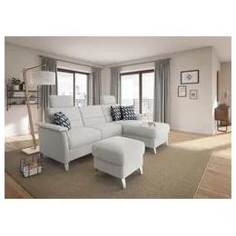 Sit & More Ecksofa SIT & MORE "Palmera L-Form, B: 244 cm", silber, B:244cm H:89cm T:163cm, 100% Polyester, Sofas, Federkern, wahlweise mit Bettfunktion und mit/ohne Stauraum