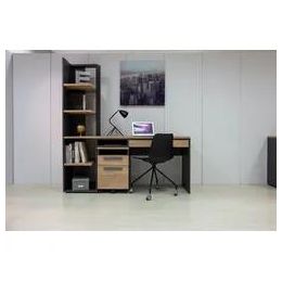 Aktenschrank GAMI "ARCADE", braun (anthrazit, eiche bocage), B:42cm H:62cm T:60cm, Spanplatte, Schränke, wahlweise 1 Schublade für Hängeregister oder 1 Stiftbox