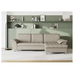 Ecksofa DOMO collection "Franzi Steppung im Sitzbereich B7T/H: 278/162/80 cm, L-Form", braun (schlamm), B:278cm H:80cm T:171cm, Flachgewebe (100% Polyester);Chenille (100% Polyester), Sofas, wahlweise mit Bettfunktion, Bettkasten und Kopfteilverstellung, Topseller