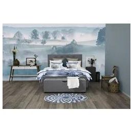Boxspringbett Places of Style "Nordica", grau (hellgrau), B:200cm L:208cm, Struktur (100% Polyester), Komplettbetten, Boxspringbett, inkl. Topper, auch in Überlänge 200/220 cm