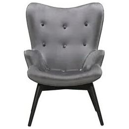 Sessel Salesfever "Komfortabler Relaxsessel zum Entspannen", grau, B:80cm H:92cm T:99cm, 100% Polyester, Sessel, Lounge-Sessel, Zierknöpfe in der Rückenlehne