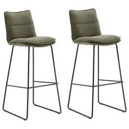 Barhocker MCA furniture "Hampton", grün (olive), H:110 T:54, 100% Polyester, Hocker, Barstuhl 180drehbar mit Nivellierung, bis 120 Kg belastbar