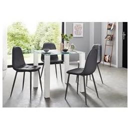 Essgruppe Inosign, schwarz-weiß (weiß, schwarz,), B:80cm, Sitzmöbel-Sets, mit Glastisch, Breite 80 cm
